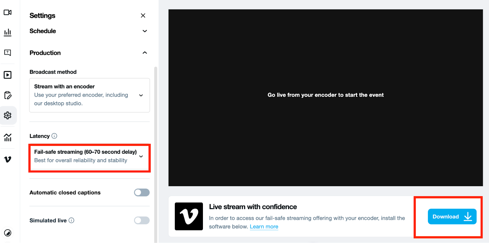 How to set up a third-party encoder to stream with Fail-Safe Streaming ...